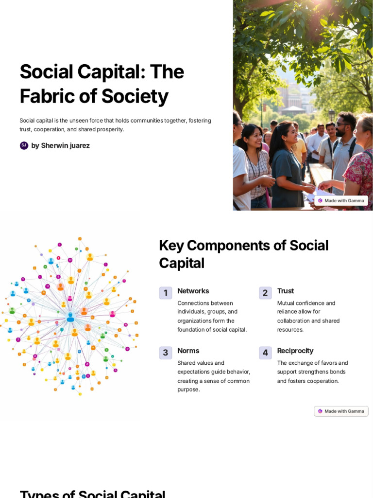 Social Capital The Fabric of Society | PDF | Social Capital | Community