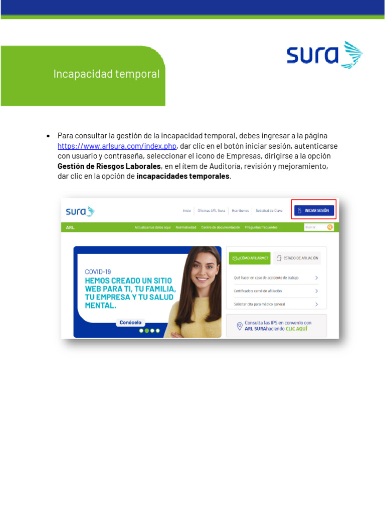 Instructivo para consultar incapacidad-temporal | PDF