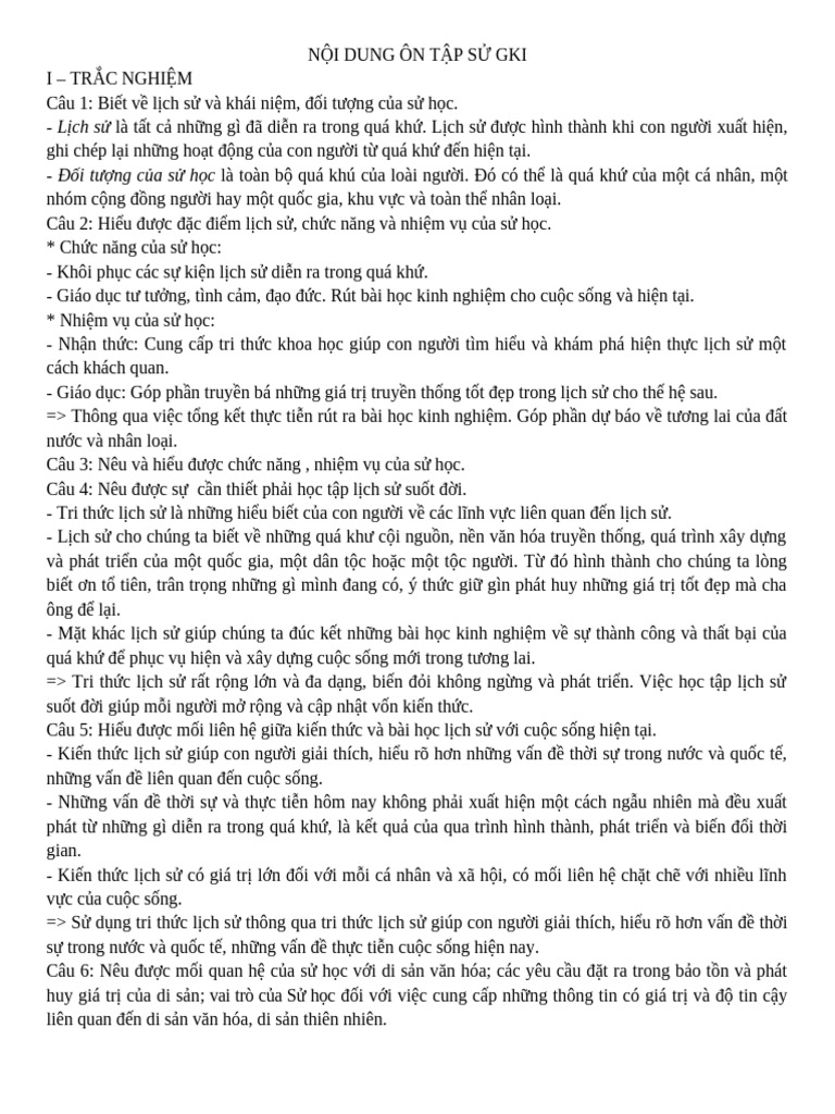 NỘI-DUNG-ÔN-TẬP-SỬ-GKI 2 | PDF