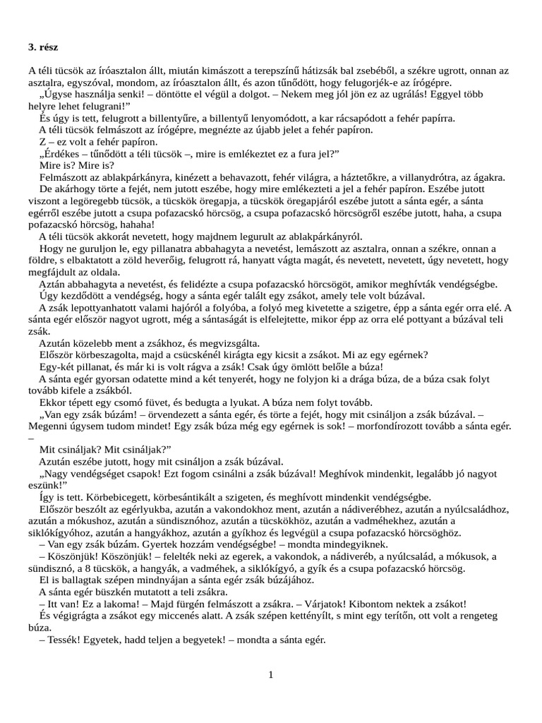 A Téli Tücsök Meséi - 3. Rész | PDF