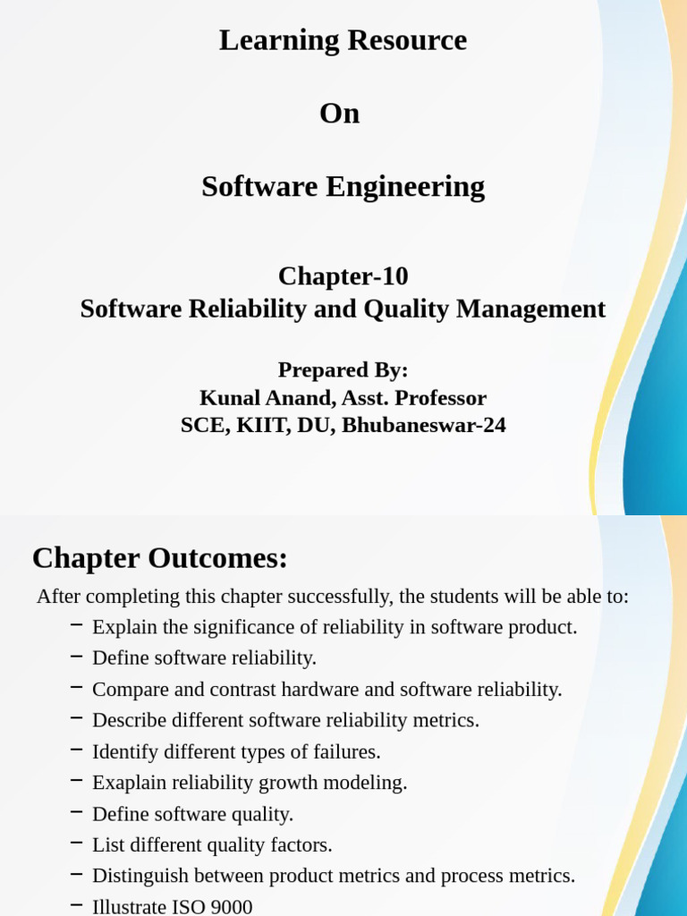 Ch-10 - Software Reliability and Quality Management | PDF | Reliability Engineering | Iso 9000