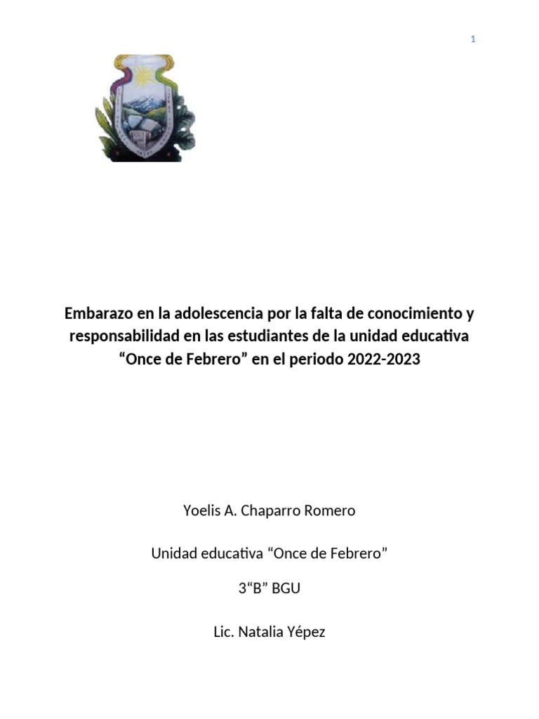 INVESTIGACION_DE_YOELIS_ | PDF | Adolescencia | Educación sexual