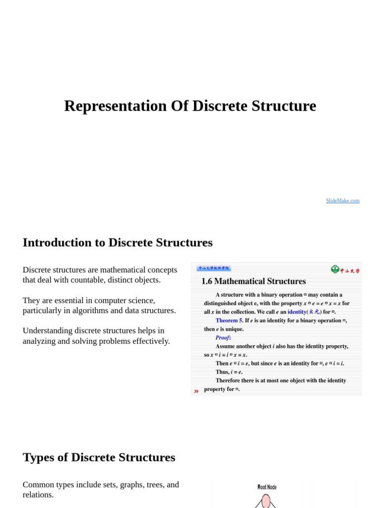 Representation of Discrete Structure | PDF | Discrete Mathematics | Combinatorics