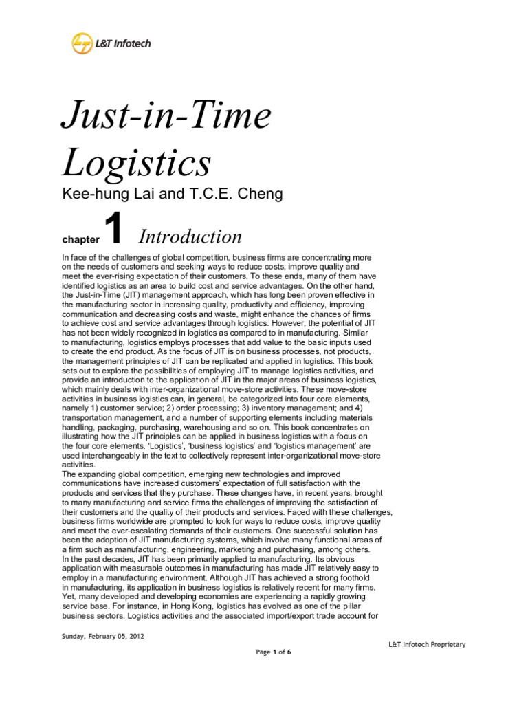 Jit Pdf Logistics Inventory