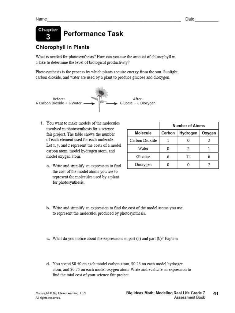 Performance Task (Chapter 3 - Simplifying Expressions) | PDF ...