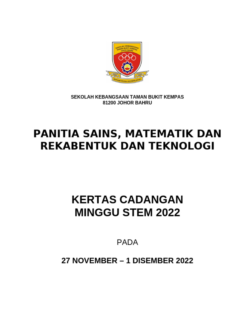 Kertas Kerja Minggu STEM 2022 | PDF