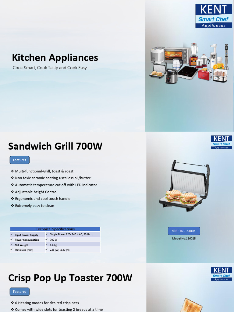 Kent-Kitchen Appliances | PDF | Vacuum Cleaner | Power Supply