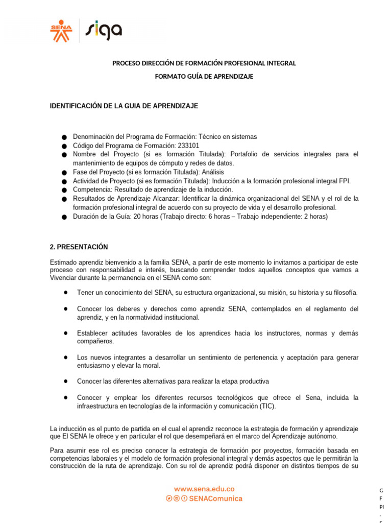 Gfpi-f-019 Guia de Aprendizaje- Induccion Aprendices | PDF | Aprendizaje | Evaluación