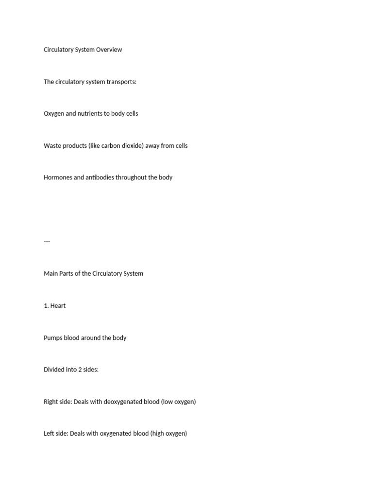 Circulatory System | PDF