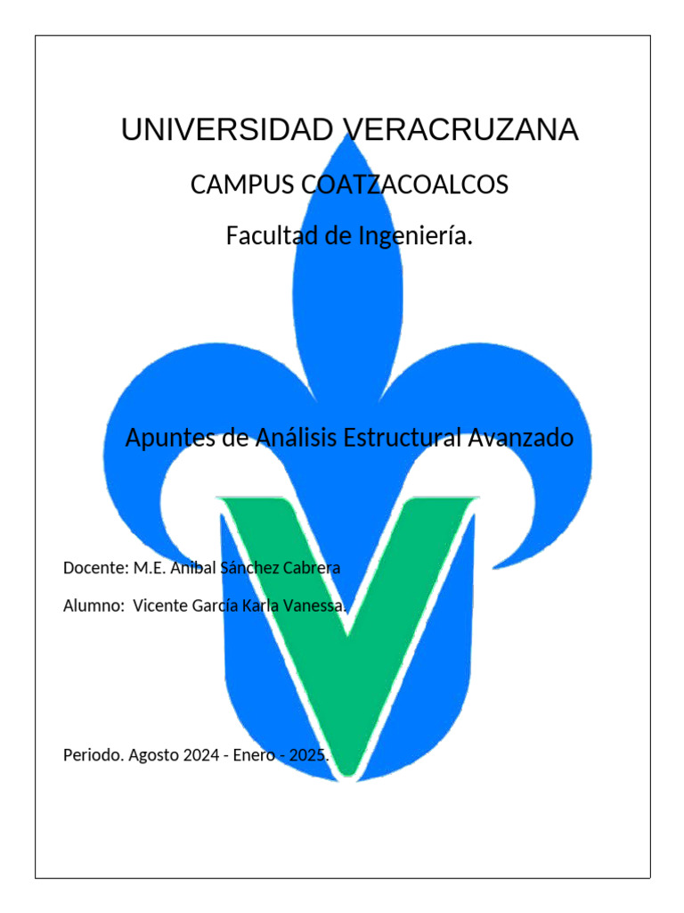 HOJA de PRESENTACION UV - Estructuras Isostaticas | PDF