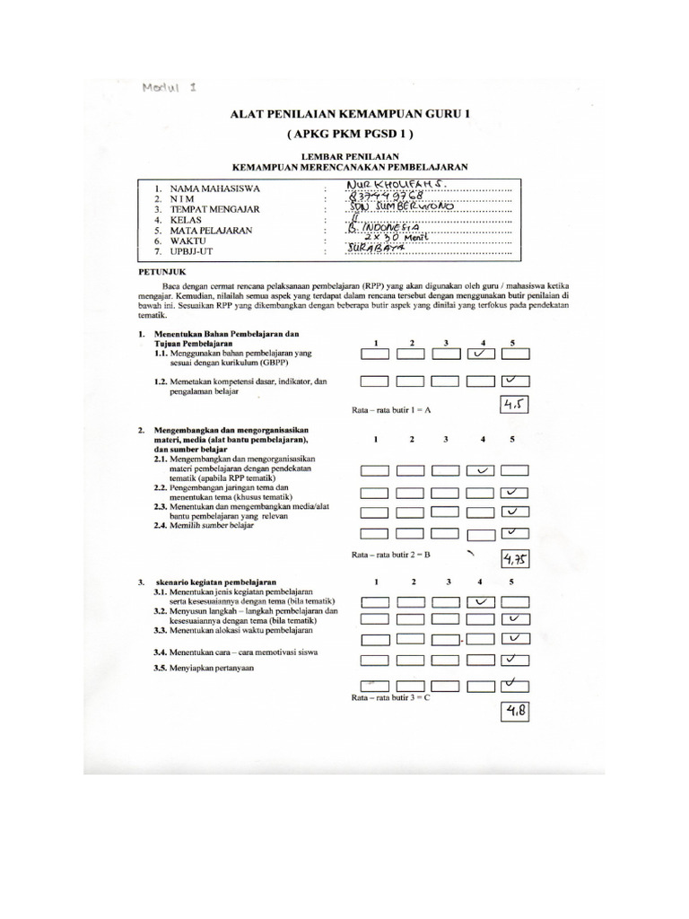 Lampiran 13 APKG 1 | PDF