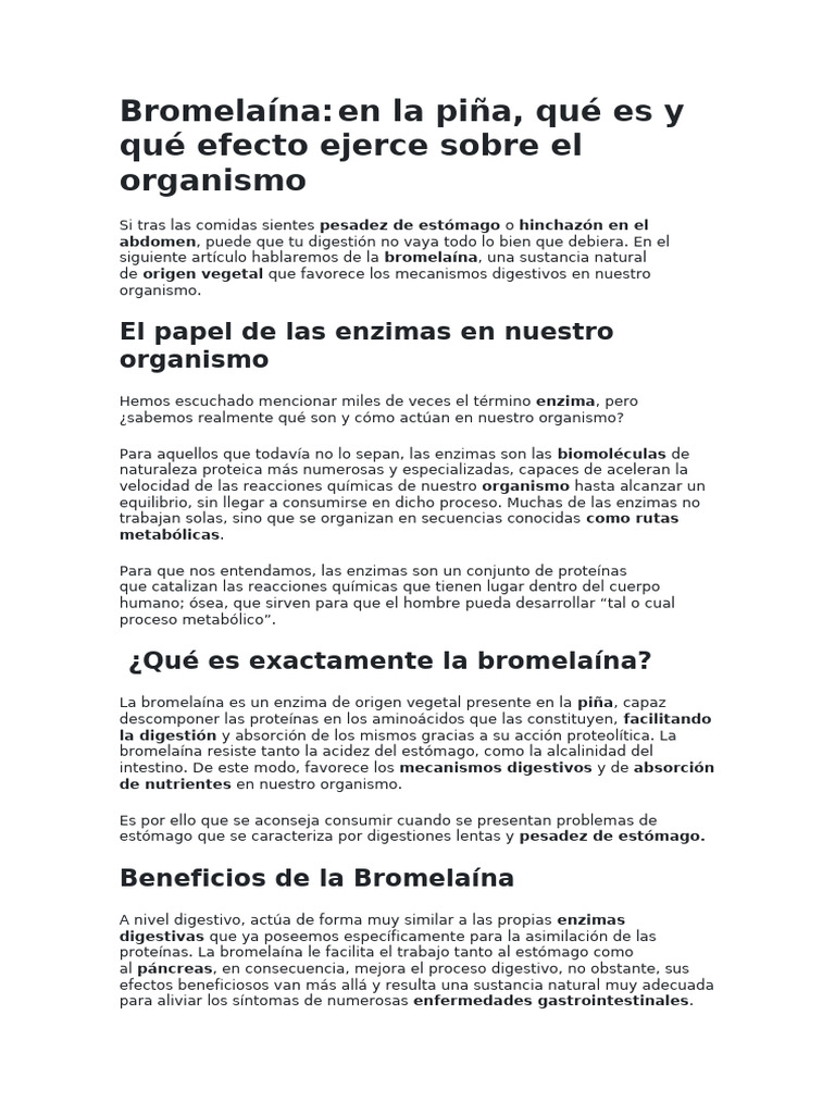 Bromelaína | PDF | Enzima | Organismos