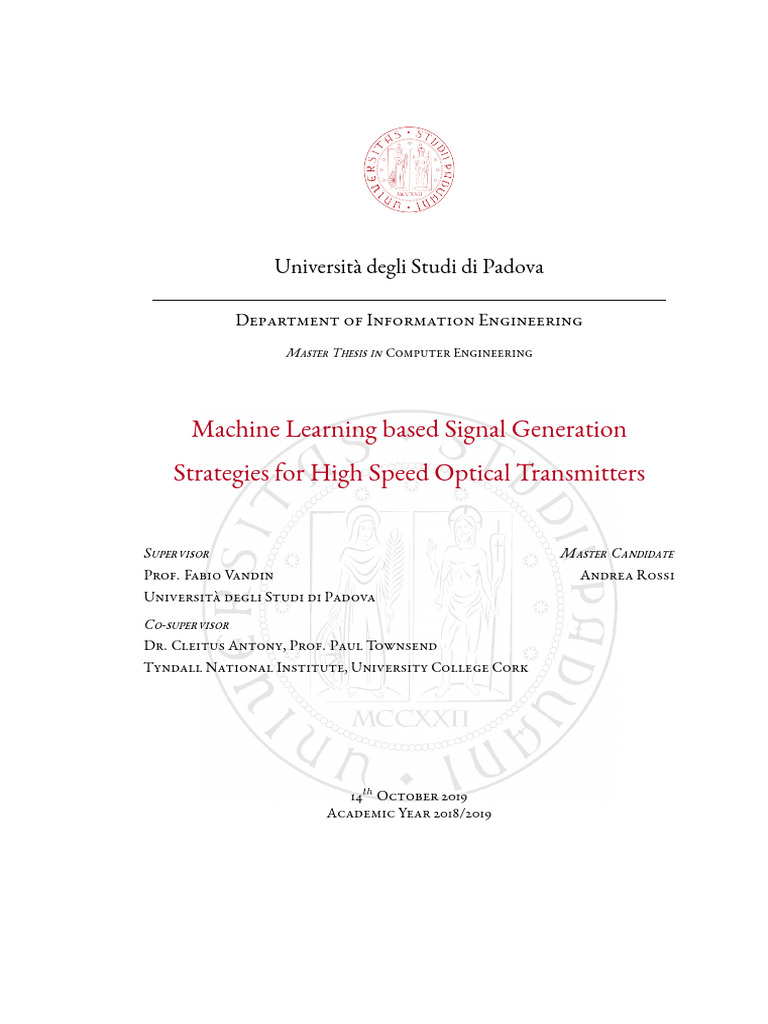 Machine Learning for Optical Signal Optimization | PDF | Fiber Optic Communication | Laser