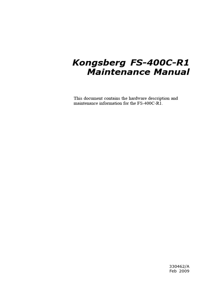 FS-400C-R1 Maintenance Manual | PDF | Power Supply | Relay