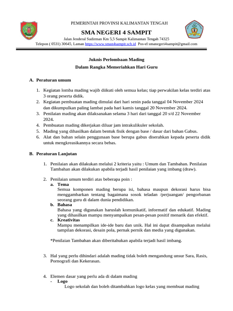 Juknis Lomba Mading | PDF