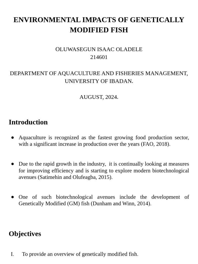 Oladele Seminar | PDF | Genetic Engineering | Natural Environment