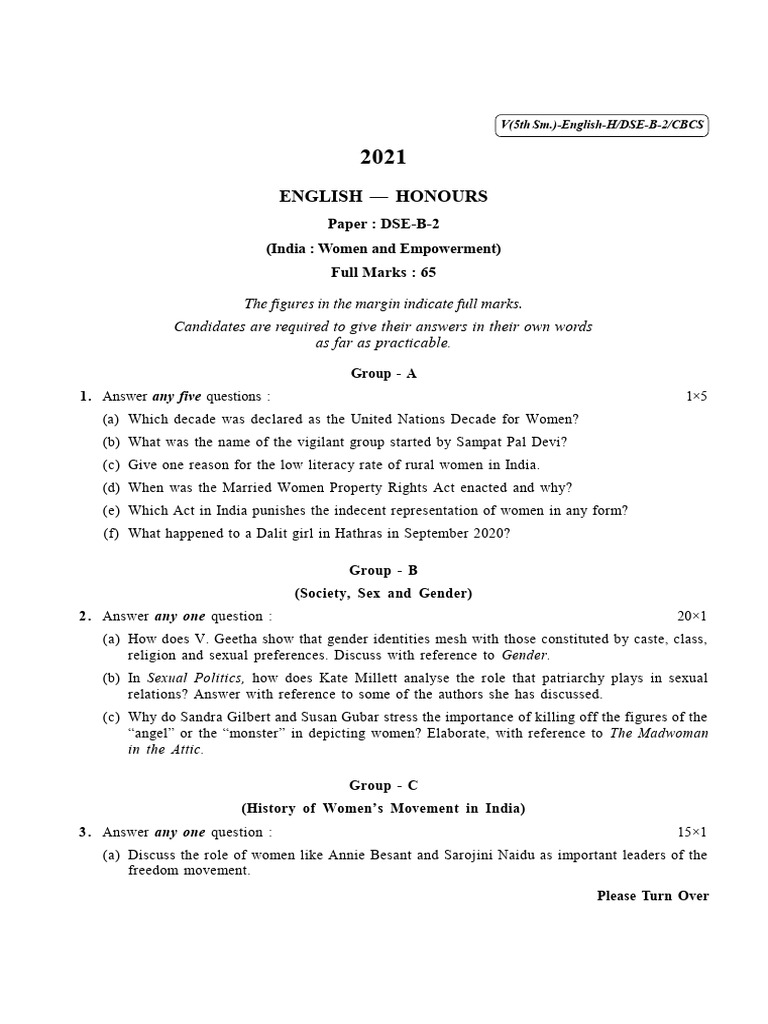 CU-2021_B.A._(Honours)_English_Semester-5_Paper-DSE-B-2_QP | PDF | Dalit | Social Ethics