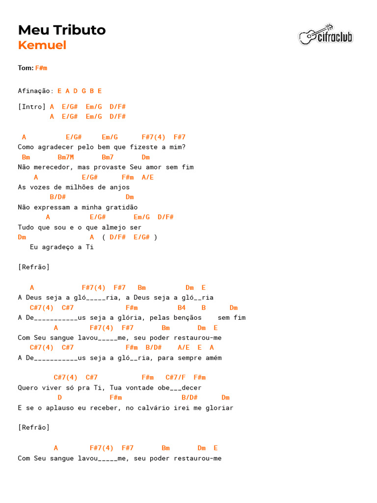 Cifra Club - Kemuel - Meu Tributo | PDF
