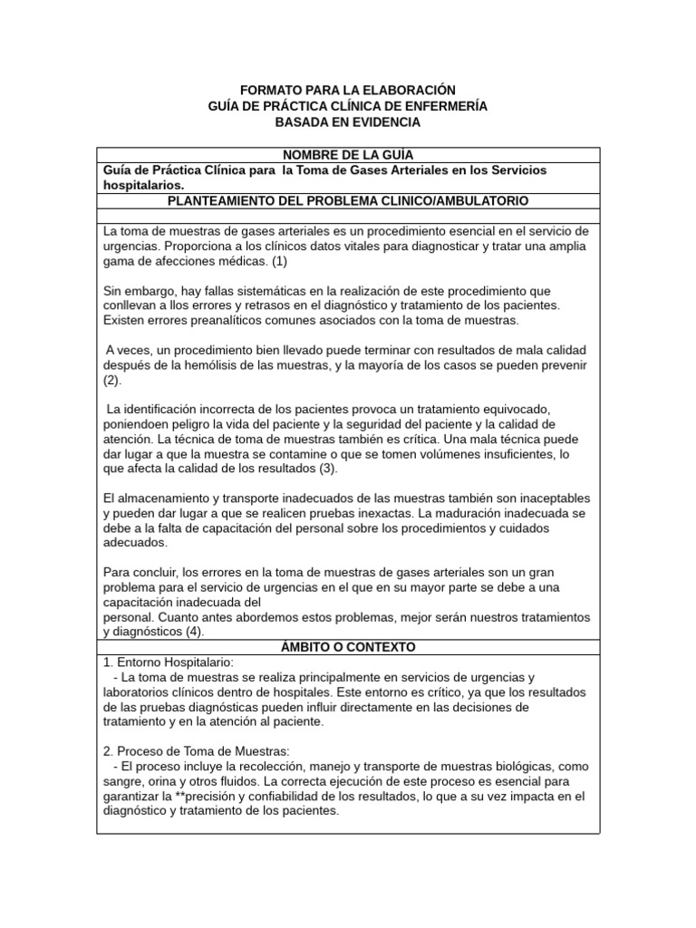 Formato para La Elaboración GPC | PDF | Hospital | Laboratorios