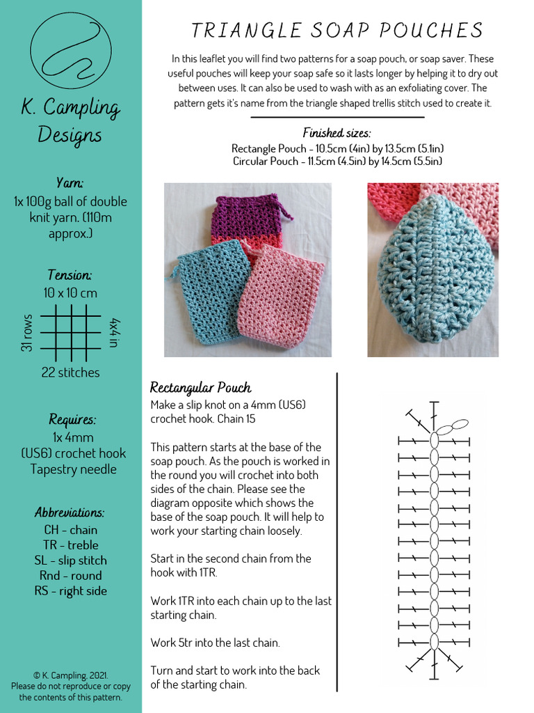 Triangle Soap Pouches | PDF | Crochet | Crafts