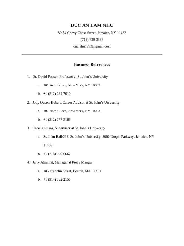 Business References | PDF