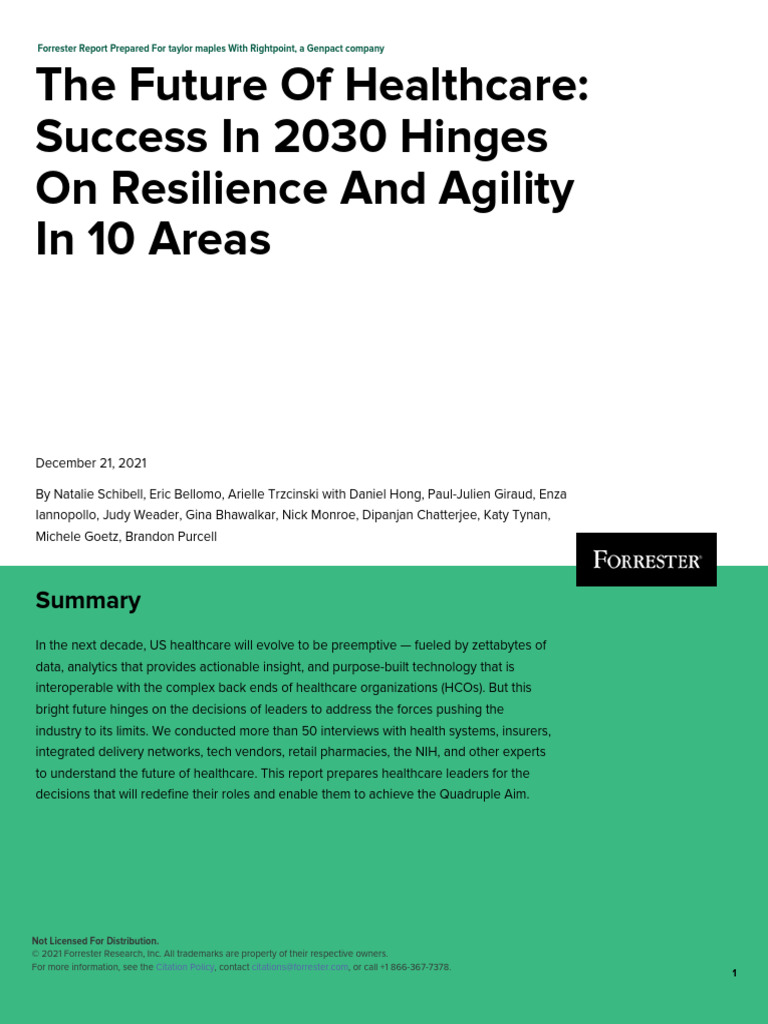 Future Healthcare: Resilience & Agility by 2030 | PDF | Preventive ...