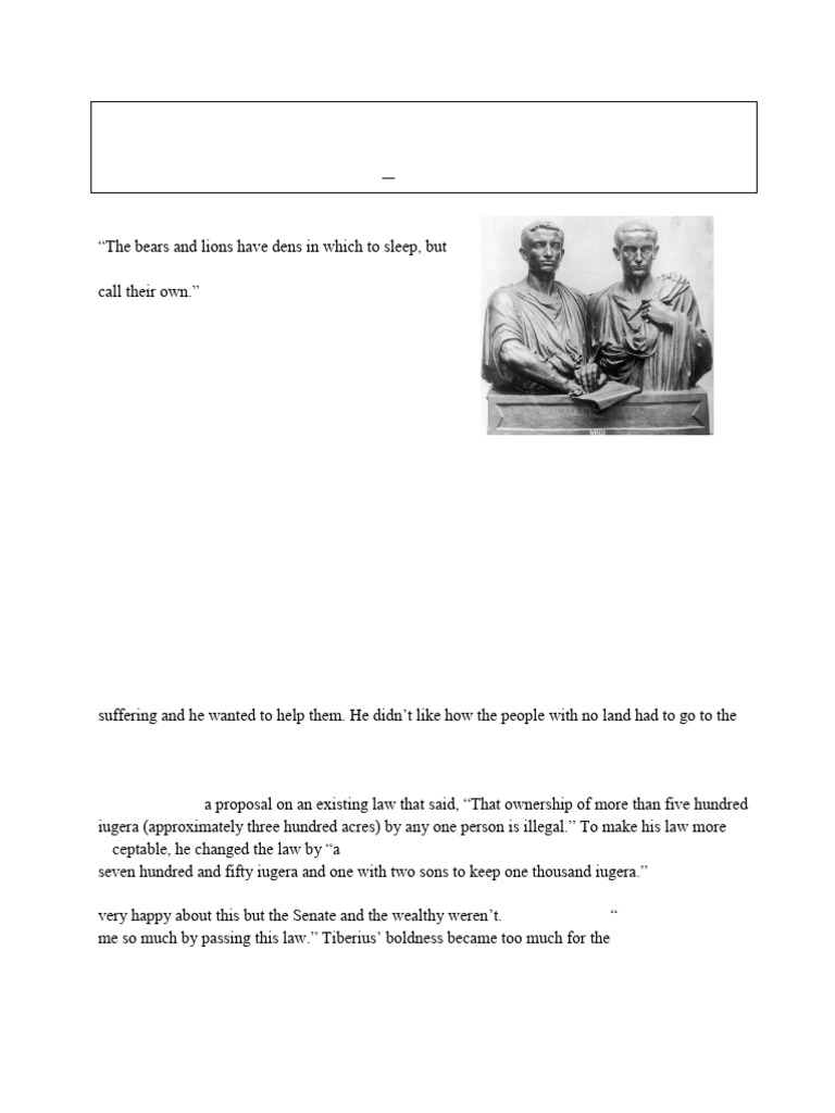 The Gracchi Brothers: Roman Reformers | PDF | Former Monarchies Of ...
