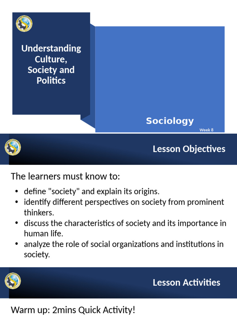 Week-8-Sociology | PDF | Society | Sociology