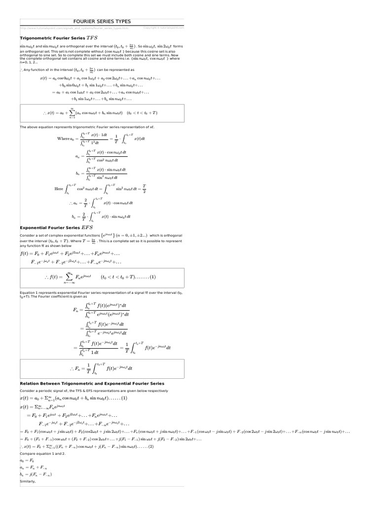 12 Fourier - Series - Types | PDF | Trigonometric Functions | Geometric ...