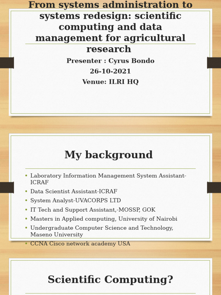 ILRI Power Point Presentation | PDF | Supercomputer | Computer Cluster