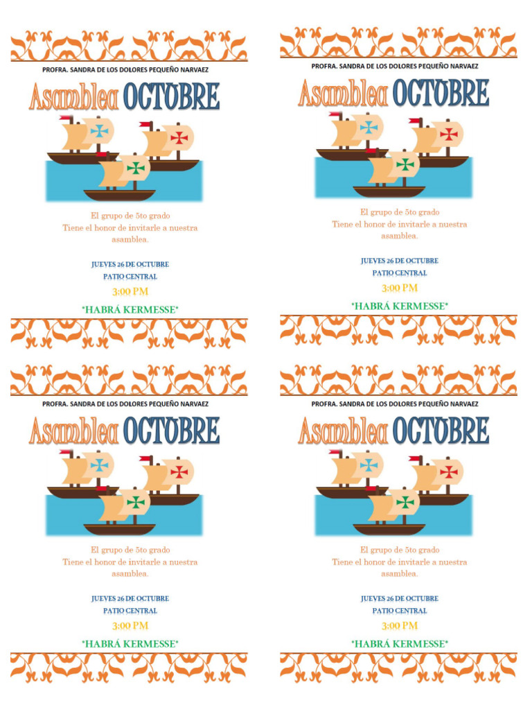 Invitaciones asamblea OCTUBRE | PDF