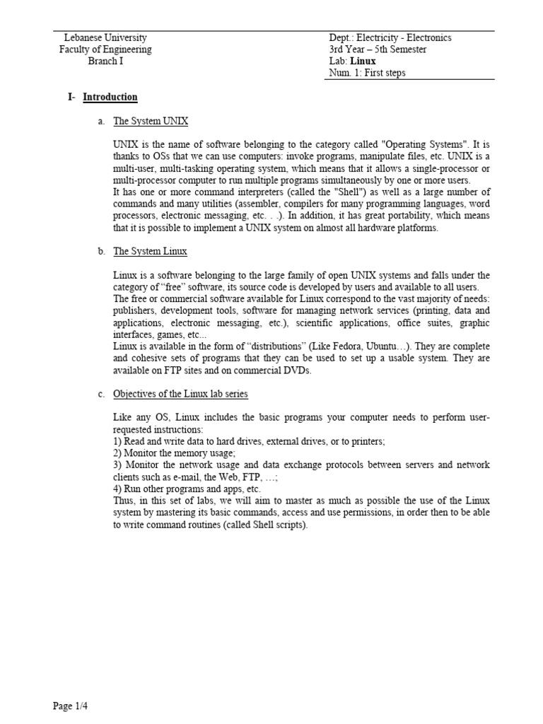 Linux-Lab1-en | PDF | Operating System | Command Line Interface Linux-Lab1-en | PDF | Operating System | Command Line Interface