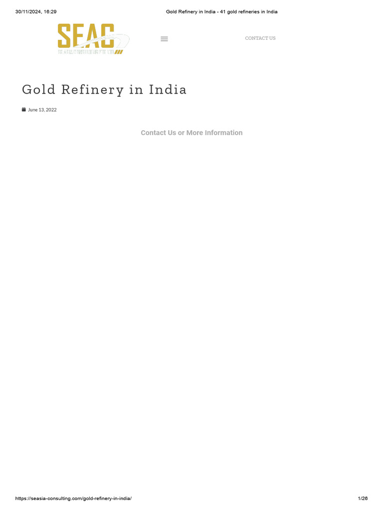 India's Gold Refinery Landscape: 41 Facilities | PDF | Gold | Jewellery