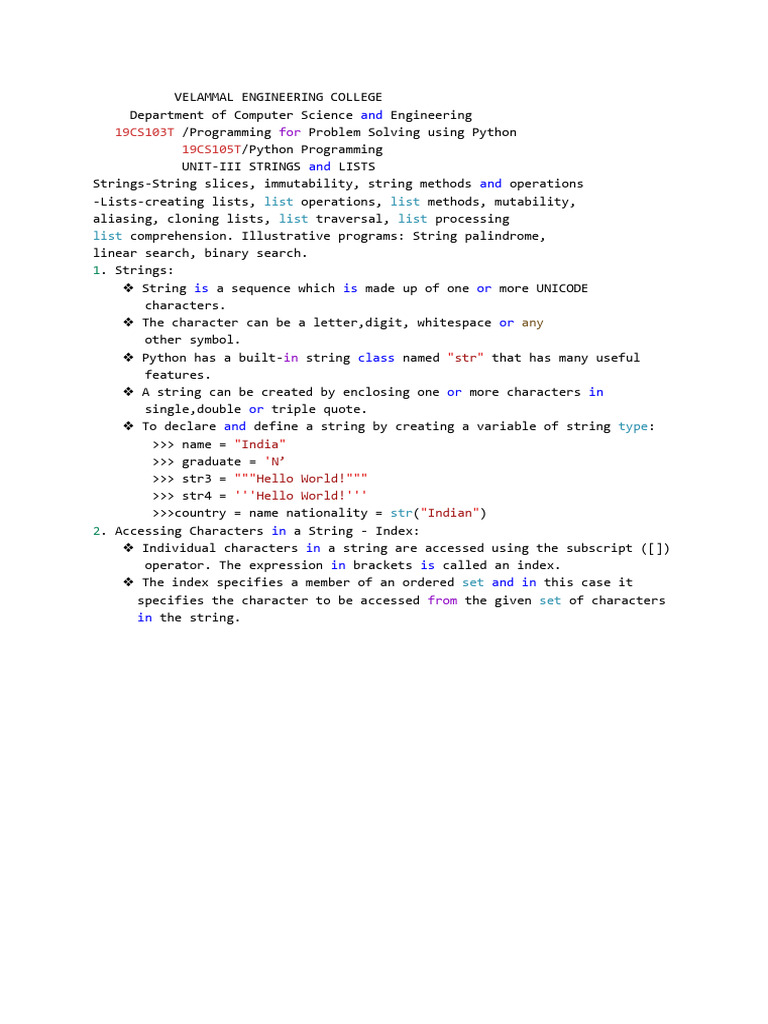 UNIT 3 | PDF | Matrix (Mathematics) | String (Computer Science)