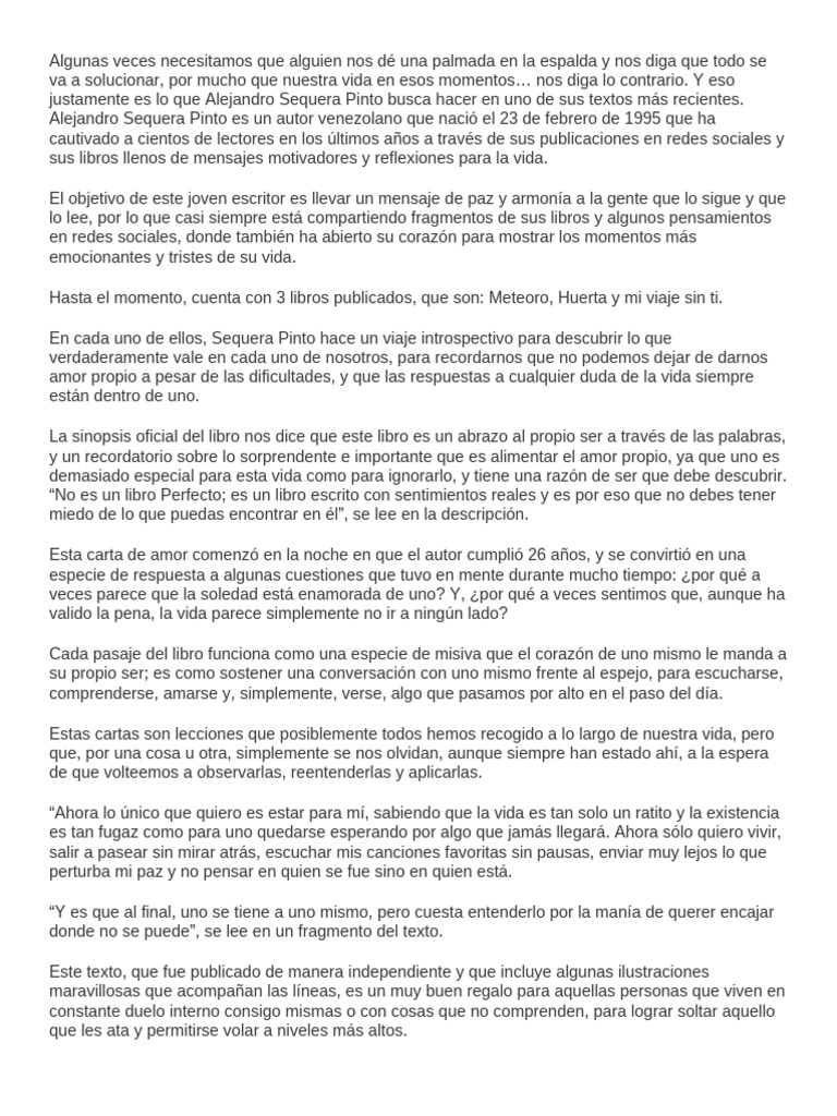 Querido Yo, Vamos A Estar Bien. | PDF | Amor