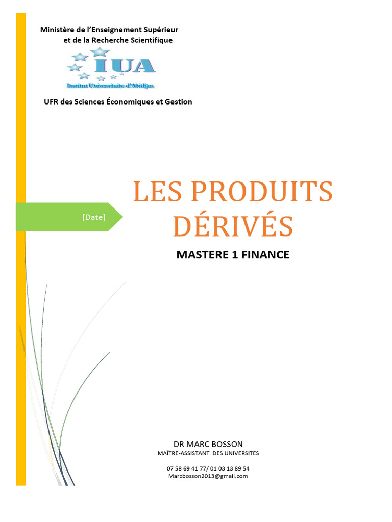 Introduction aux produits dérivés financiers | PDF | Contrat à terme ...