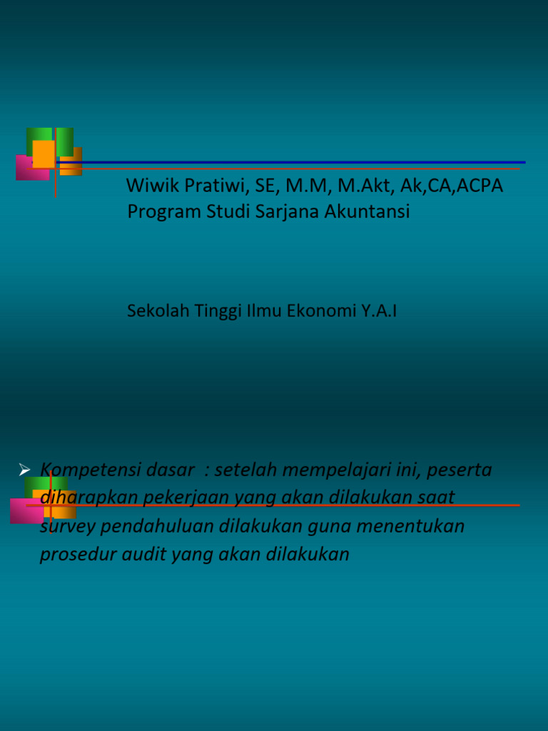 MODUL 4 Internalauditing Premilinary Survey Rev1 | PDF