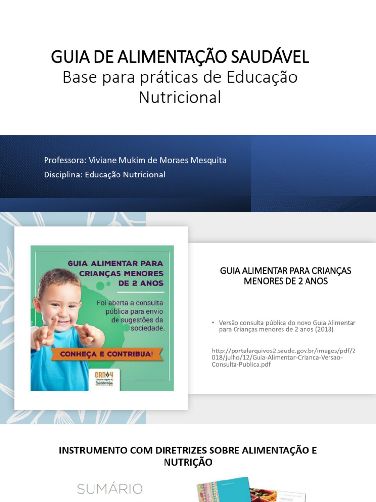 Guia Alimentar Brasileiro - Base para As Práticas de Educação ...
