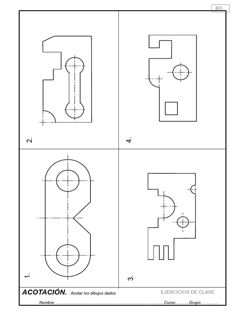 Acotación Ejercicios 1 | PDF | Perspectiva (Gráfica) | Geometria clasica