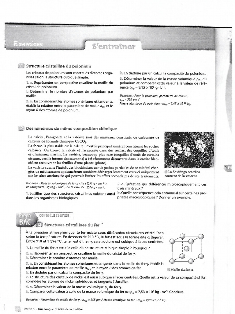 Cristaux Correction Des Exercices | PDF