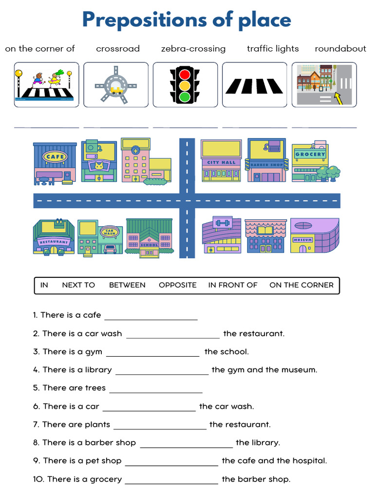 Prepositions of Place Guide | PDF