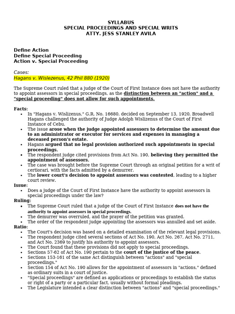 SPECPRO DIGESTS | PDF | Lawsuit | Probate