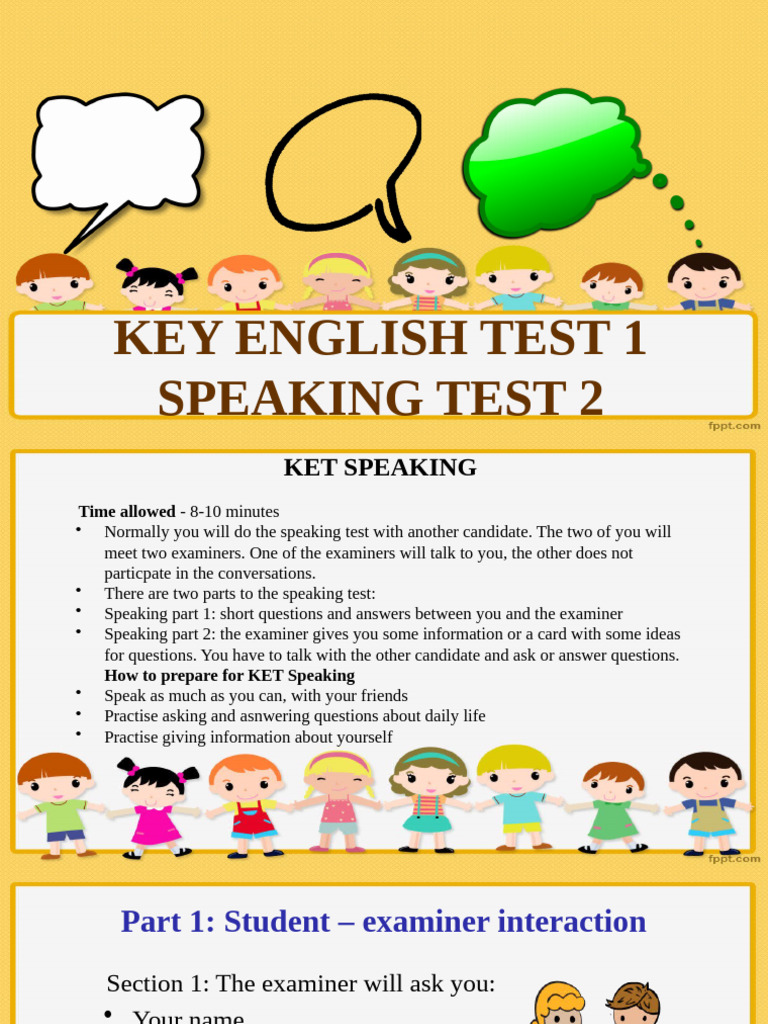 KET 1 - Test 2 - Speaking | PDF | Human Communication | Cognition