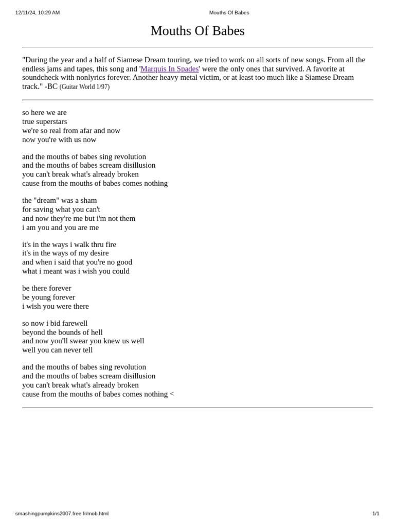 Mouths of Babes | PDF