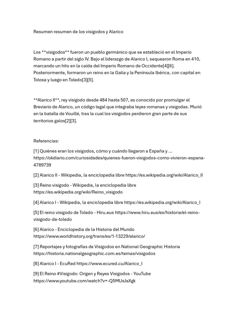 Resumen Alarico | PDF