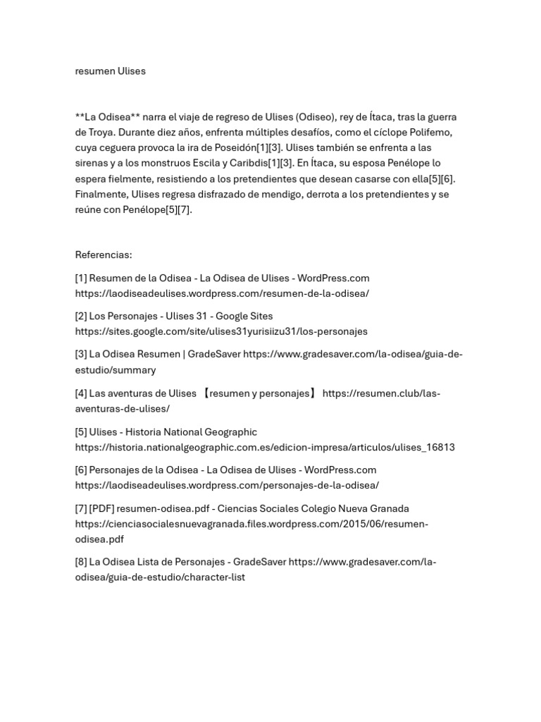 Resumen Ulises | PDF