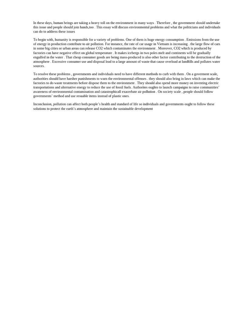 Environment Writing | PDF