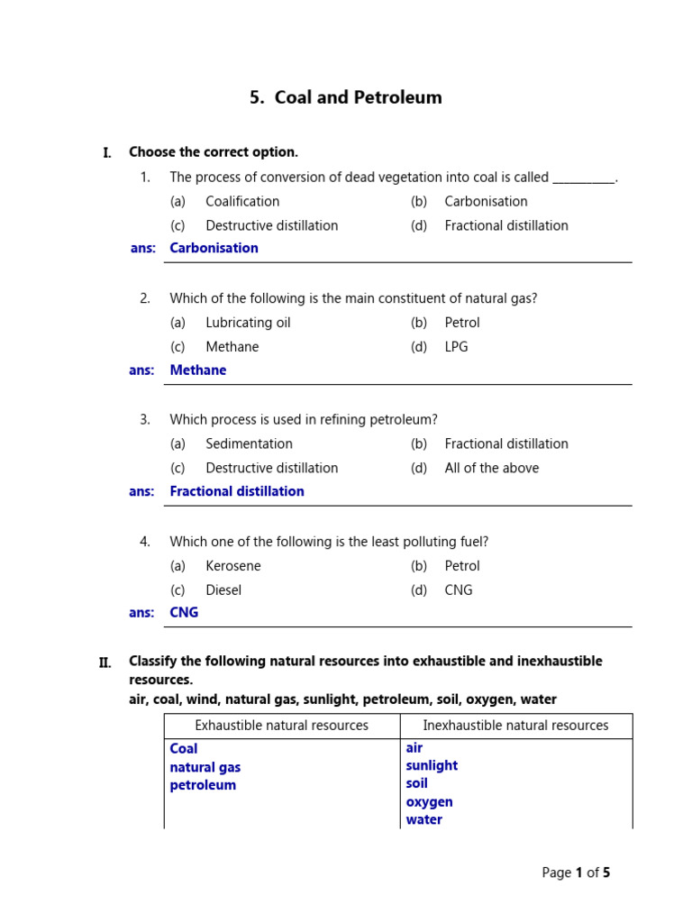 AS - WB - CB - VIII - Sci - Coal and Petroleum | PDF | Fuels | Combustion