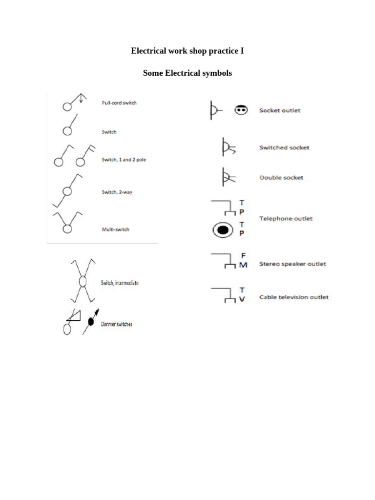 Electrical work shop practice I | PDF