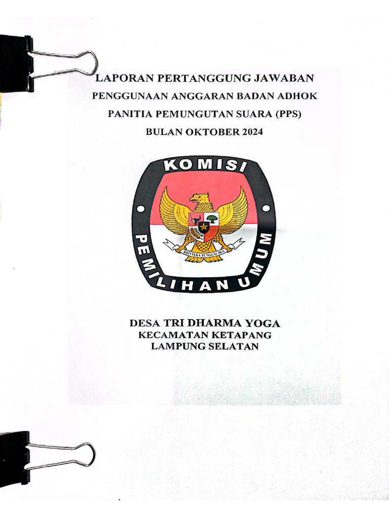 SPJ Bulan Oktober Pilkada 2024 Desa Tri Dharmayoga | PDF